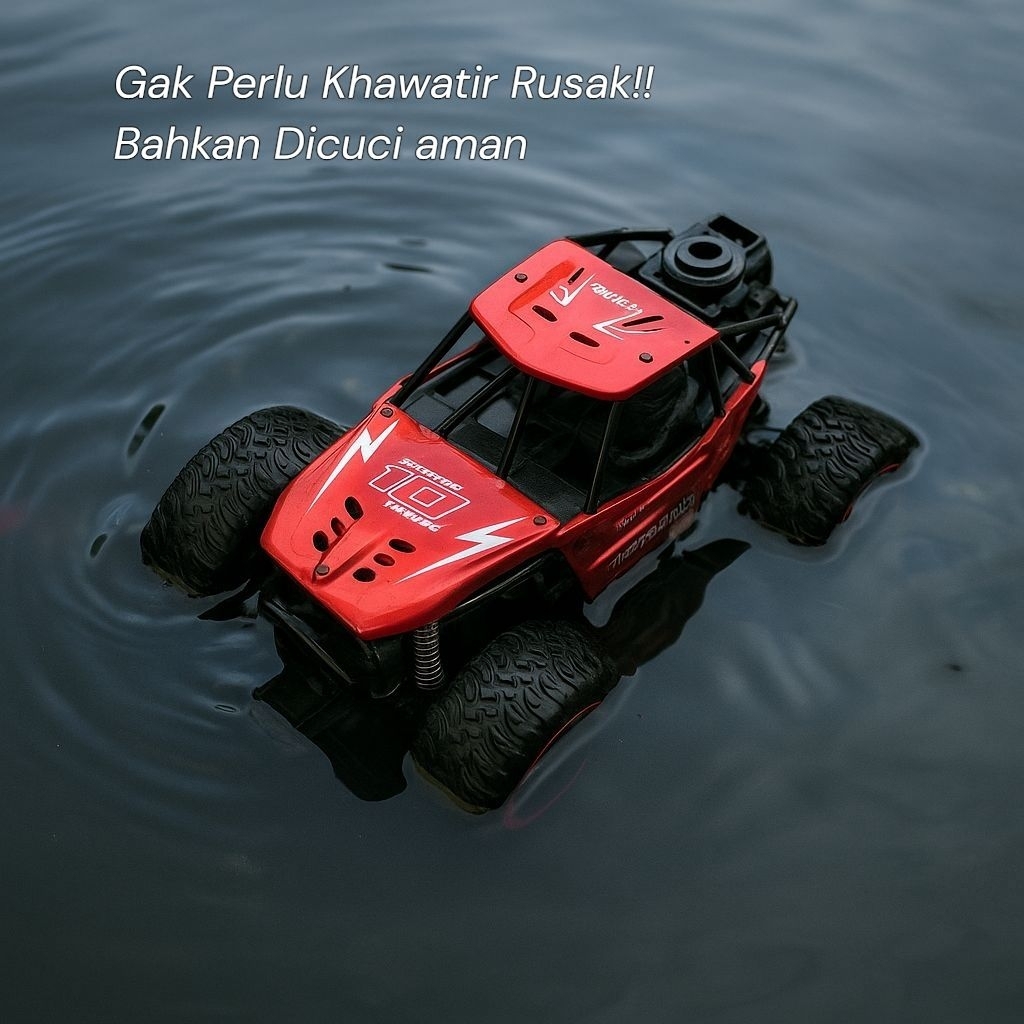 Jual mainan mobil remote control offroad anti air murah body besi metal ...