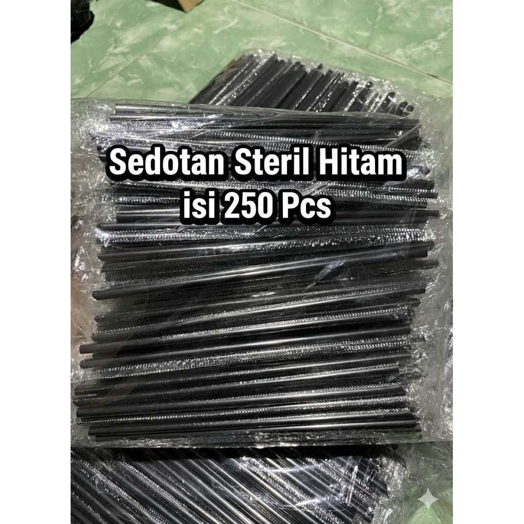 Jual Sedotan Plastik Hitam Steril 6mm x 20cm / Sedotan Es Teh Solo ...