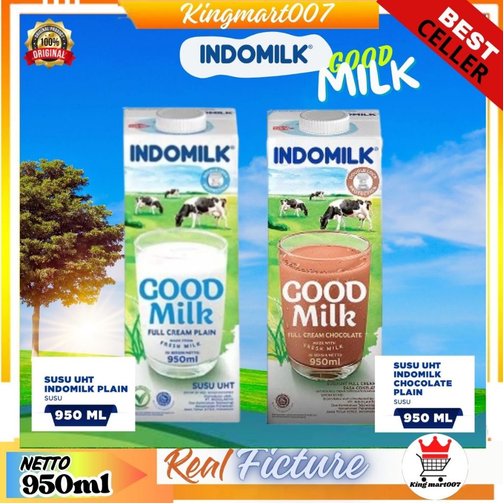 Jual Susu UHT Indomilk GoodMilk 950mL Plain | Shopee Indonesia