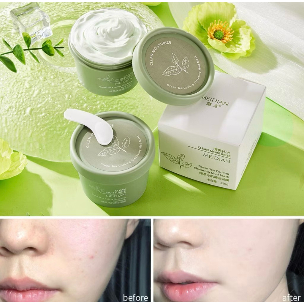 Jual Meidian Mud Mask Maigoole Green Tea Clay Mask Masker Wajah Komedo ...