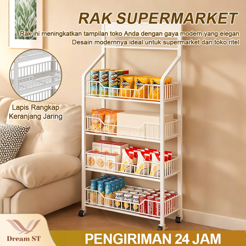 Jual Dream Street Rak Besi Serbaguna Beroda Multi-Lapis - Untuk Dapur ...