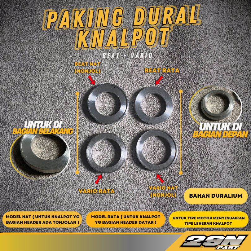 Jual Paking Knalpot Dural Motor Beat Karbu Fi Deluxe Esp Vario 125 150 ...