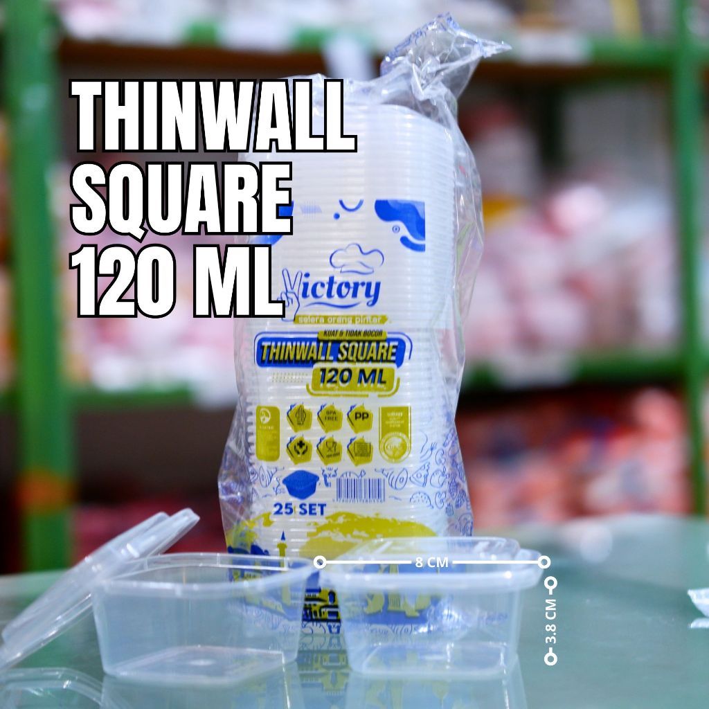 Jual [25 PCS] Victory Thinwall Square Foodgrade 120ml || Victory ...