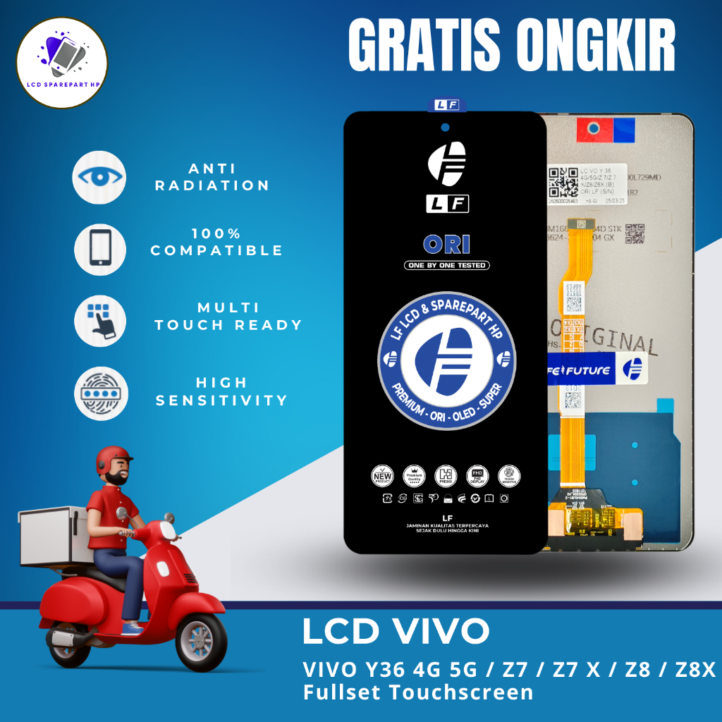Jual LCD VIVO Y36 4G 5G / Z7 / Z7 X / Z8 / Z8X FULLSET TOUCHSCREEN ...