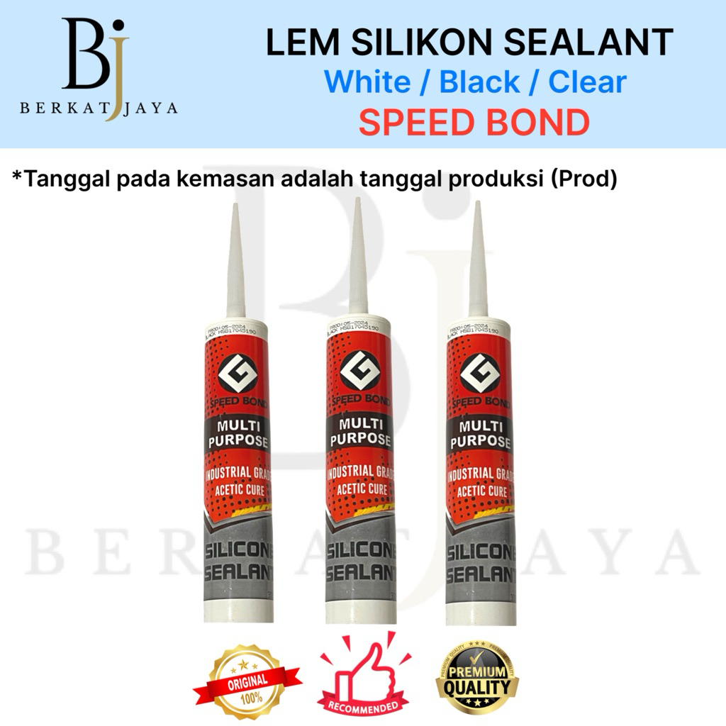 Jual Lem botol kaca / Lem silikon speed bond white/clear/black | Shopee ...