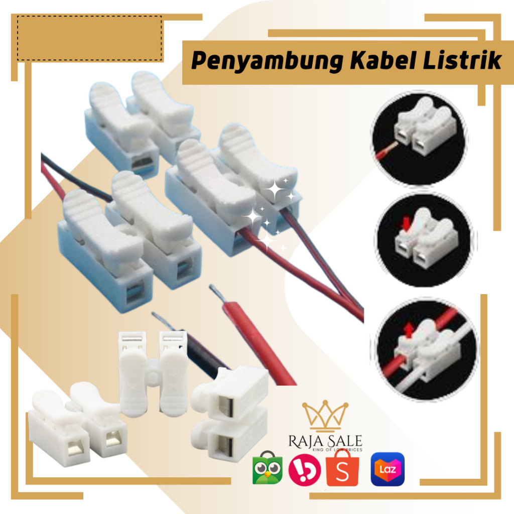 Jual Penyambung Kabel Listrik Motor Quick Connect 2 Wire Pin Terminal ...