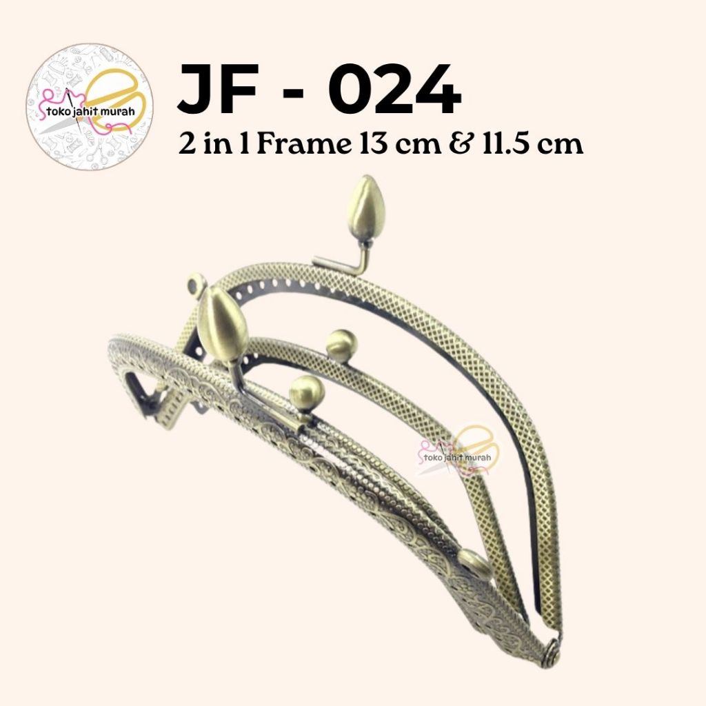 Jual JF-024 2 in 1 Frame 13cm & 11.5cm Warna ATG Bahan Metal untuk Tas ...