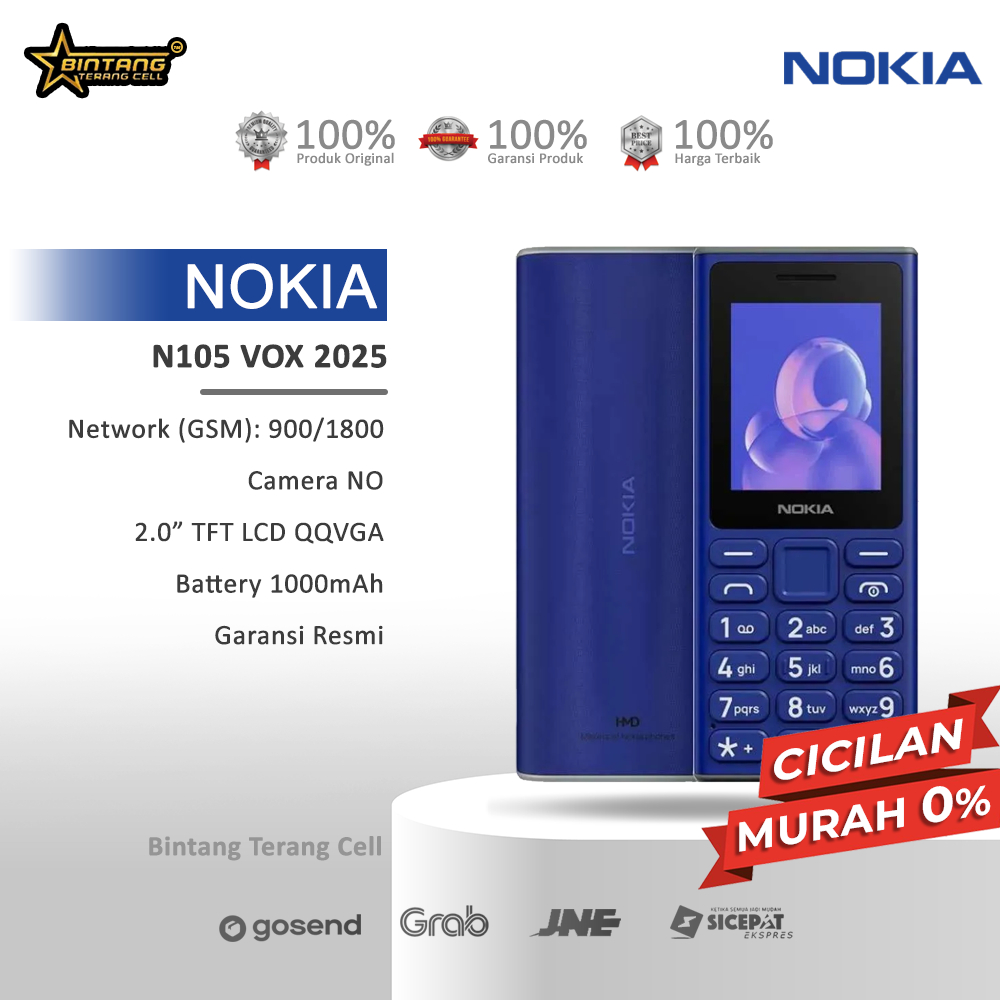 Jual NOKIA N105 VOX 2025 NOKIA SENTER 105 GARANSI RESMI | Shopee Indonesia