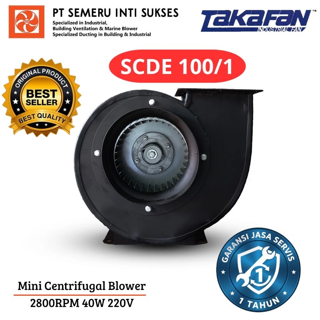 Jual Blower Ruangan Restoran / Mini Centrifugal SCDE100/1 40W TAKAFAN ...