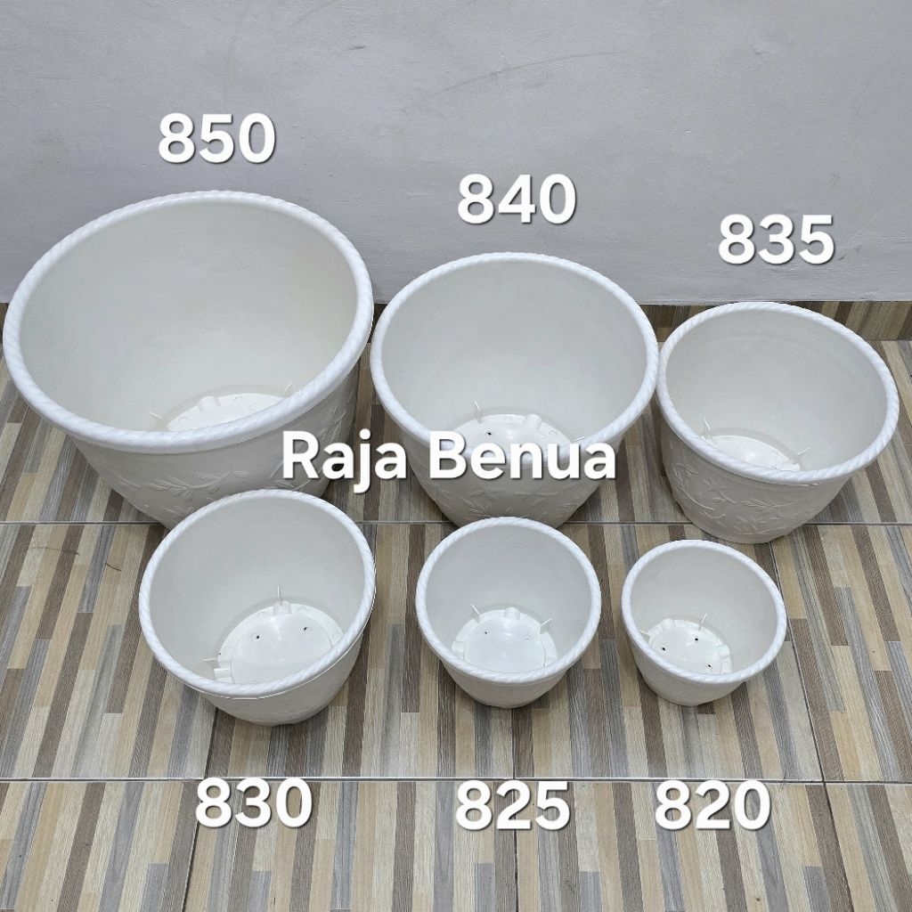 Jual Pot Bunga Plastik Tebal Putih Timbul Anti Pecah Lengkap Ukuran ...