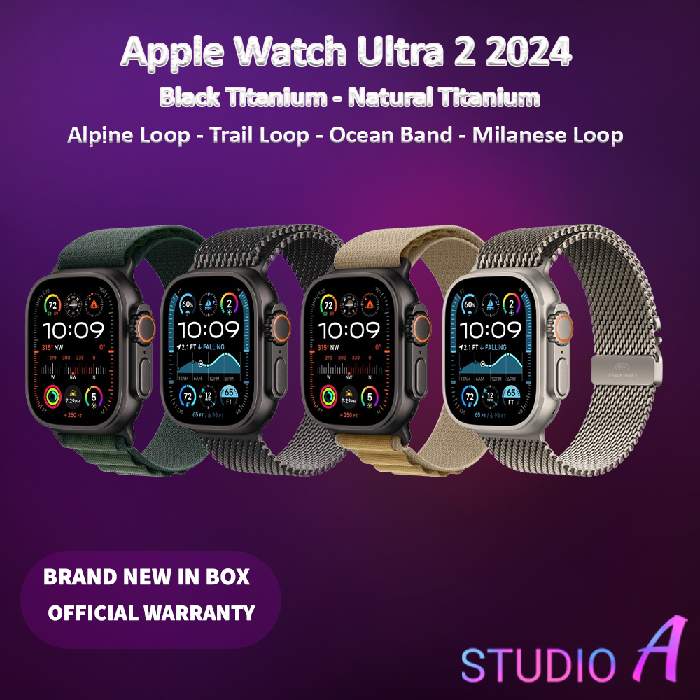 Jual Apple Watch Ultra 2 Black Titanium Case 49mm Ocean Band Trail Loop ...
