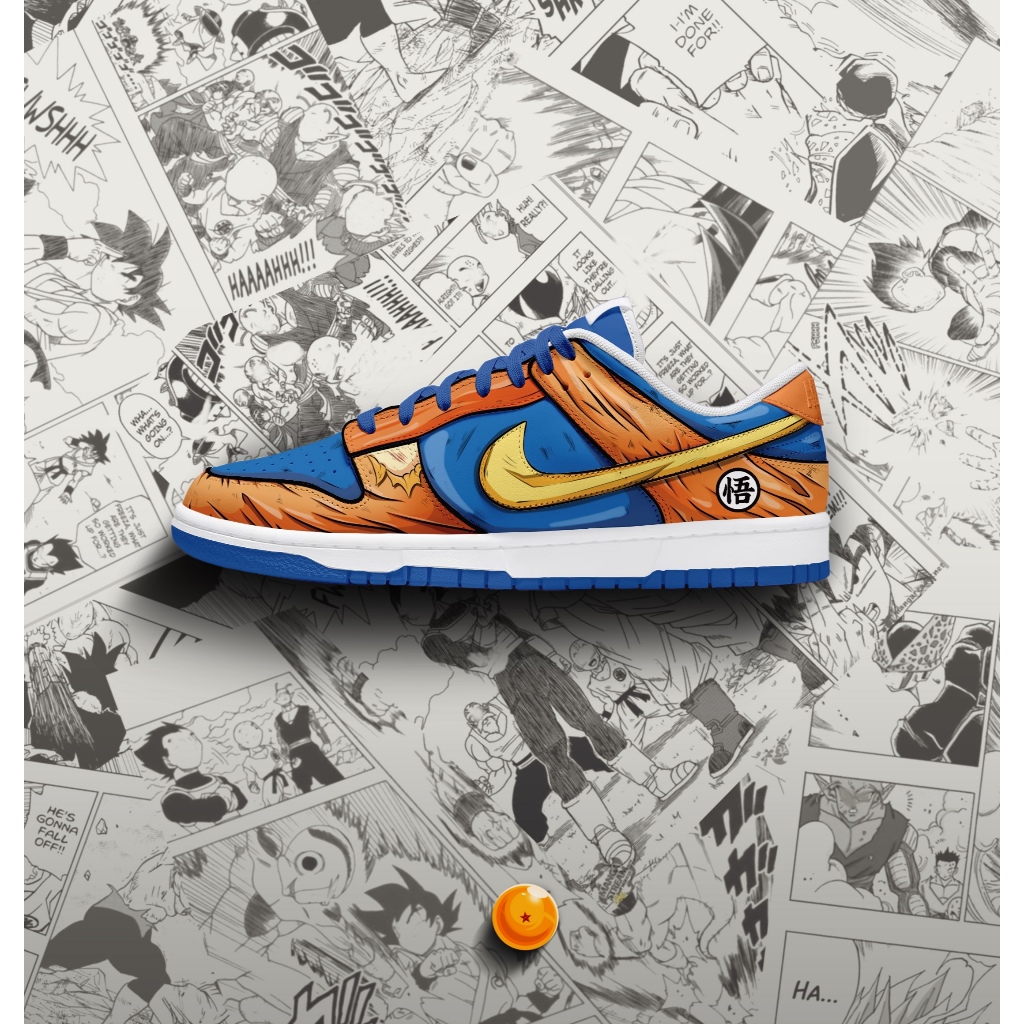 Jual custom nike dunk low DBZ goku by partystic | Shopee Indonesia