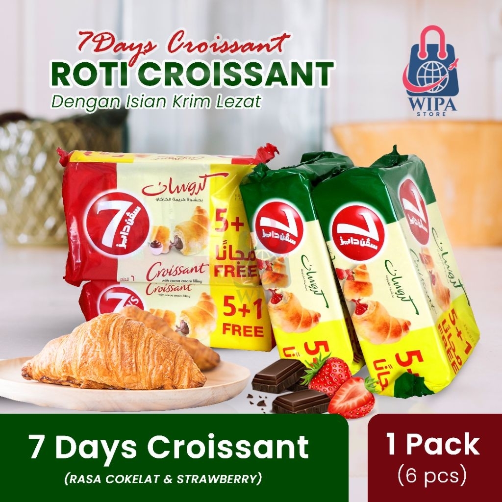 Jual Roti 7 days croissant Asli Arab 5 pcs + gratis 1 pcs | Shopee ...