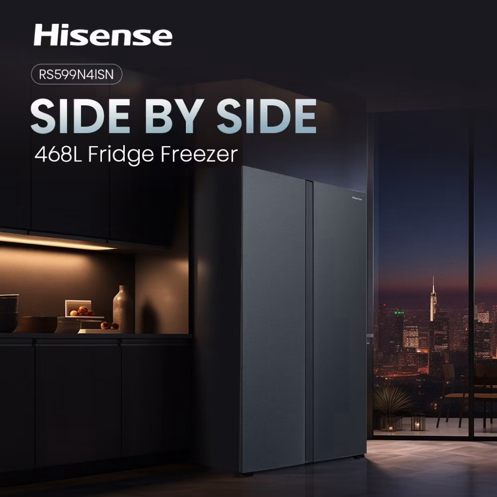 Jual Hisense Kulkas RS599N4ISN Side By Side Kapasitas 468L Warna Abu ...