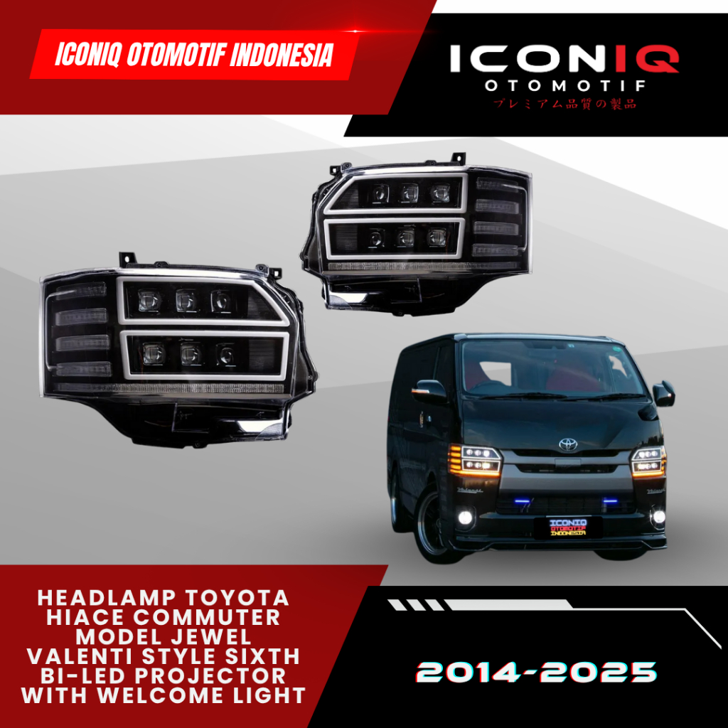 Jual HEADLAMP TOYOTA HIACE COMMUTER (2015-2025) MODEL JEWEL VALENTI ...