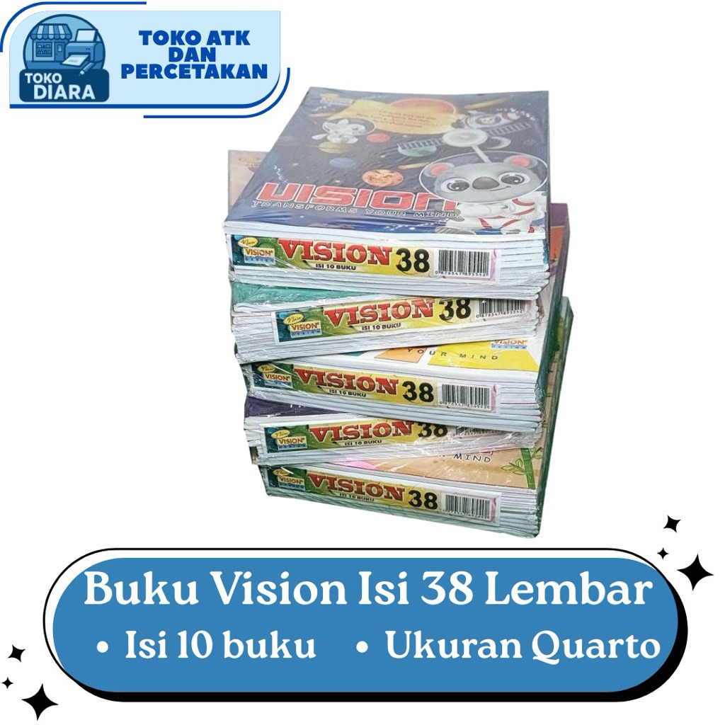 Jual BUKU TULIS VISION ISI 38 LEMBAR - 1 PAK ISI 10 BUKU | Shopee Indonesia