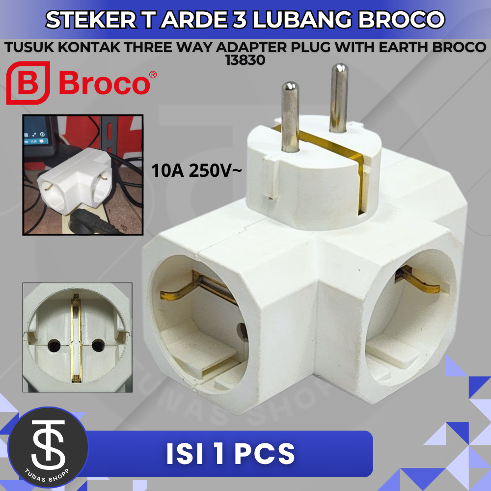 Jual STEKER T ARDE 3 LUBANG BROCO 13830 / STEKER T ARDE 3 LUBANG BROCO ...