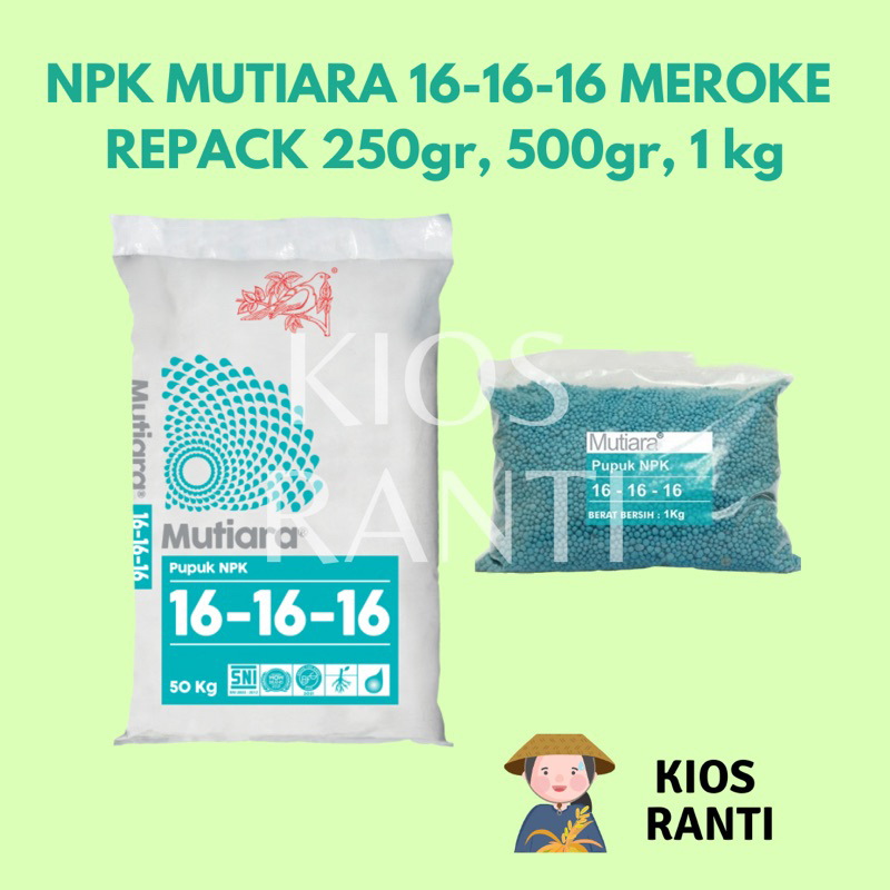 Jual Pupuk NPK Mutiara 16-16-16 Meroke REPACK (kemasan plastik bening ...