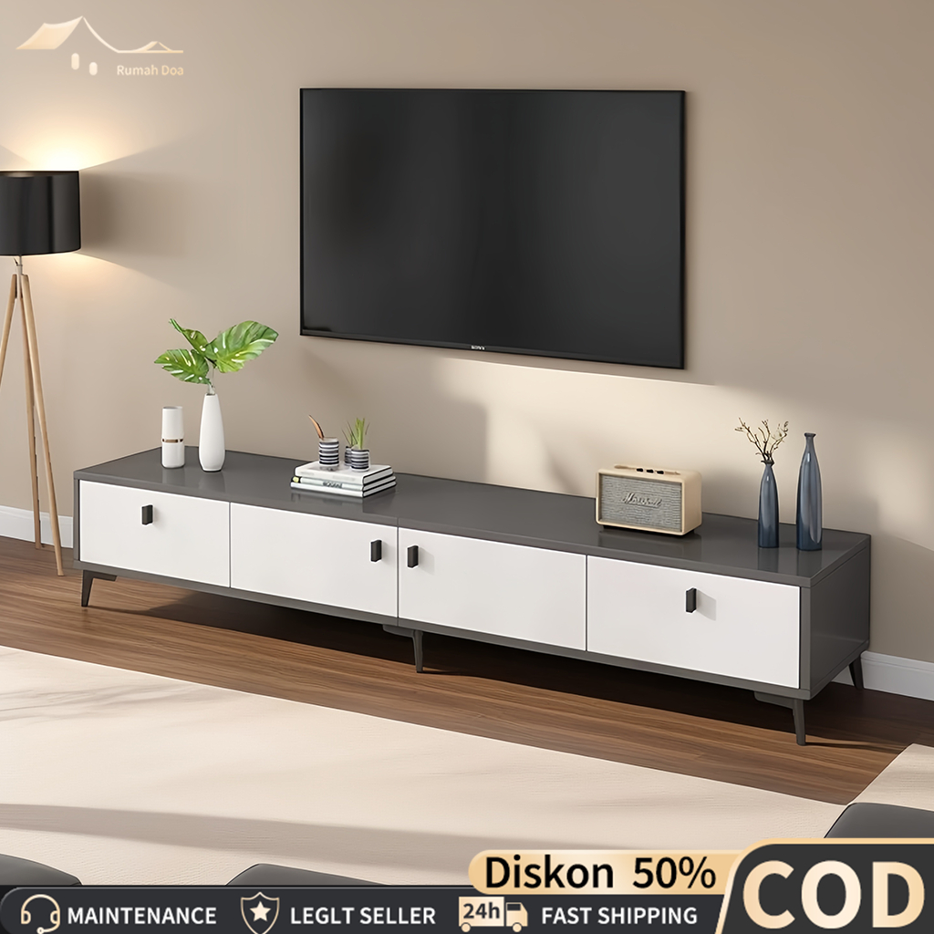 Jual COD Lemari TV Ruang Tamu Minimalis Warna Abu Abu/Rak TV Kayu/Meja ...