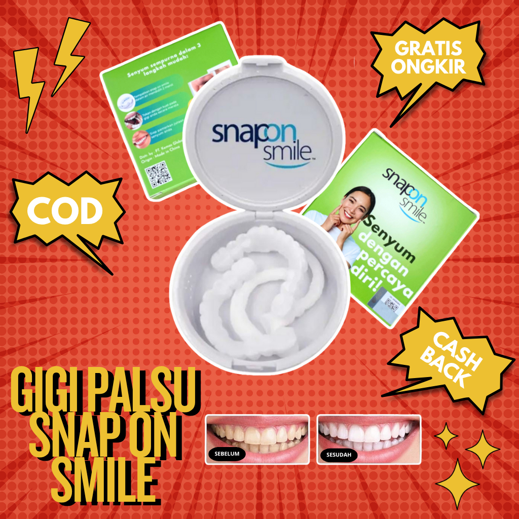 Jual Snap On Smile Gigi Palsu Set Atas Bawah - Gigi Palsu Resin Silikon ...