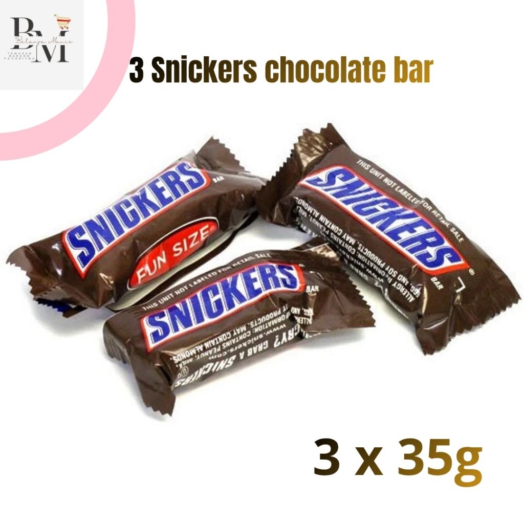 Jual 3 pcs Snickers chocolat bar 35 g | Shopee Indonesia