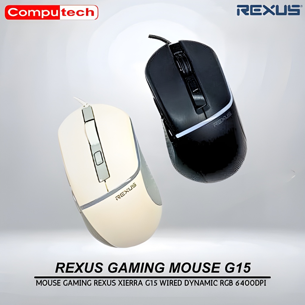 Jual Rexus G15 Xierra Gaming Mouse 6400 DPI RGB | Shopee Indonesia