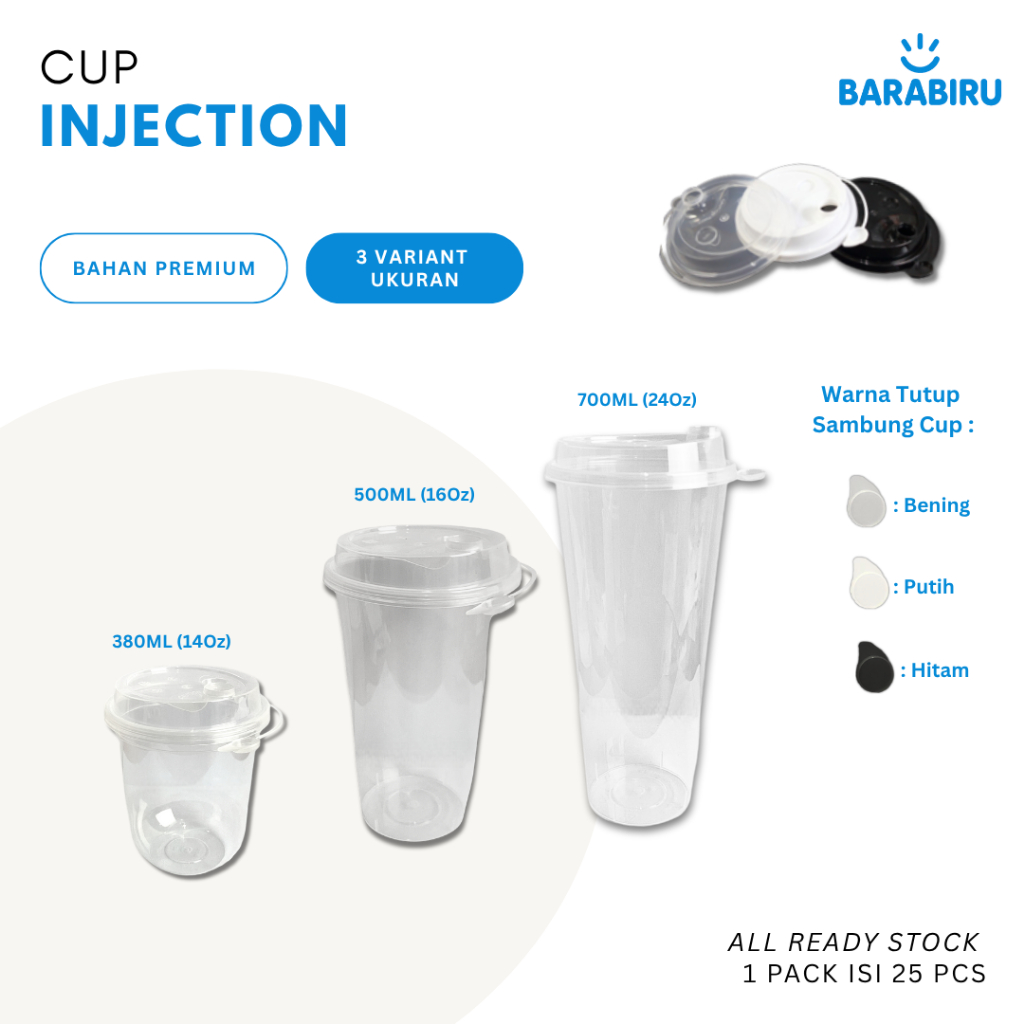 Jual ( 25 Pcs ) Gelas Thinwall Cup Injection 380ml | 500ml | 700ml ...