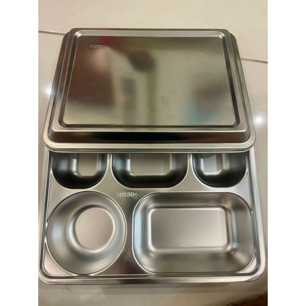 Jual Food Tray Ompreng Lunch Box 5 Sekat Stainless Steel SUS 304 Food ...