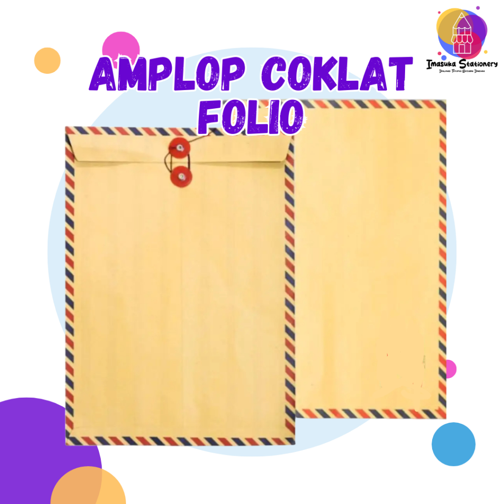 Jual Amplop Coklat Folio 310 Tali / Amplop Coklat Airmail Imasuka ...