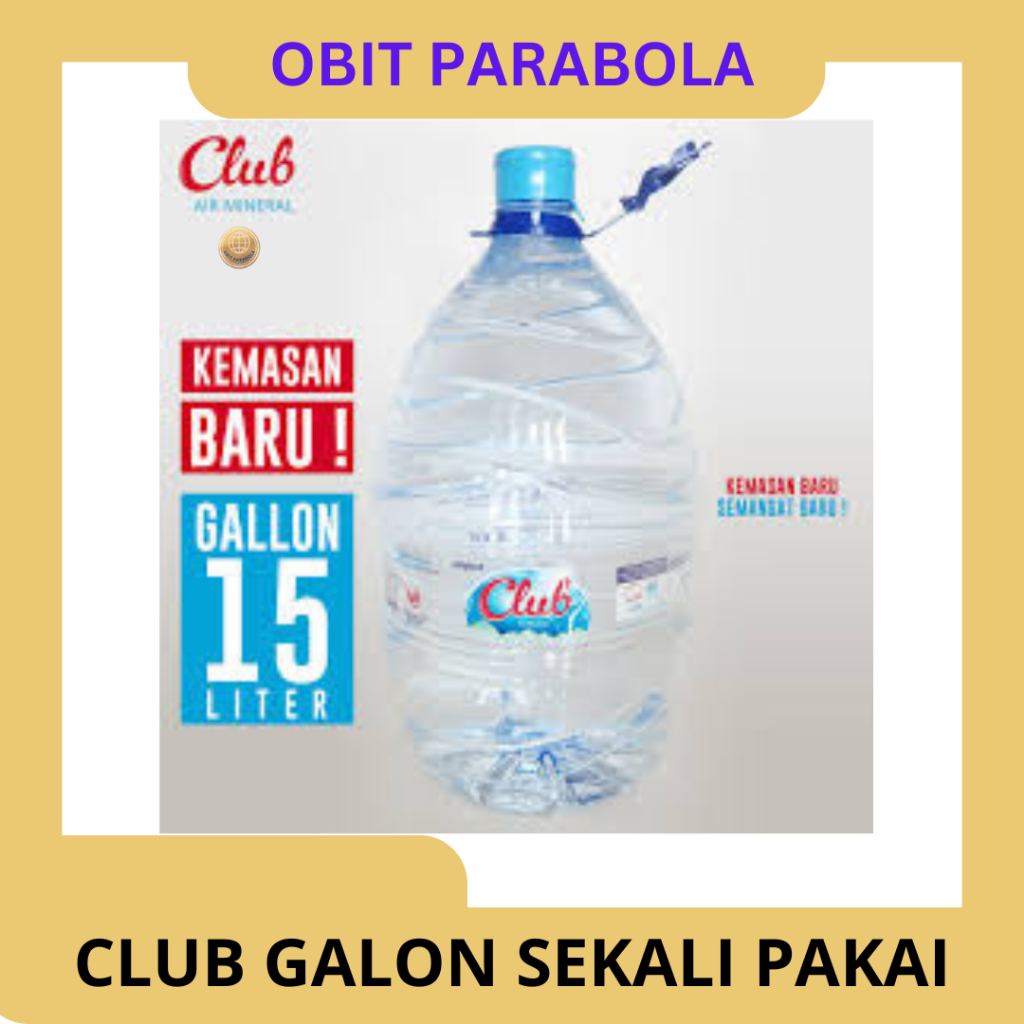 Jual CLUB AIR MINERAL GALON 15 LITER ISI BERSIH KEMASAN SEKALI PAKAI ...