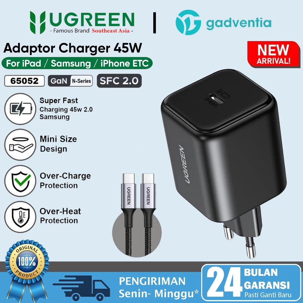 Jual UGREEN Kepala Charger Samsung A56 Macbook Air M2 M3 M4 Type C PD ...