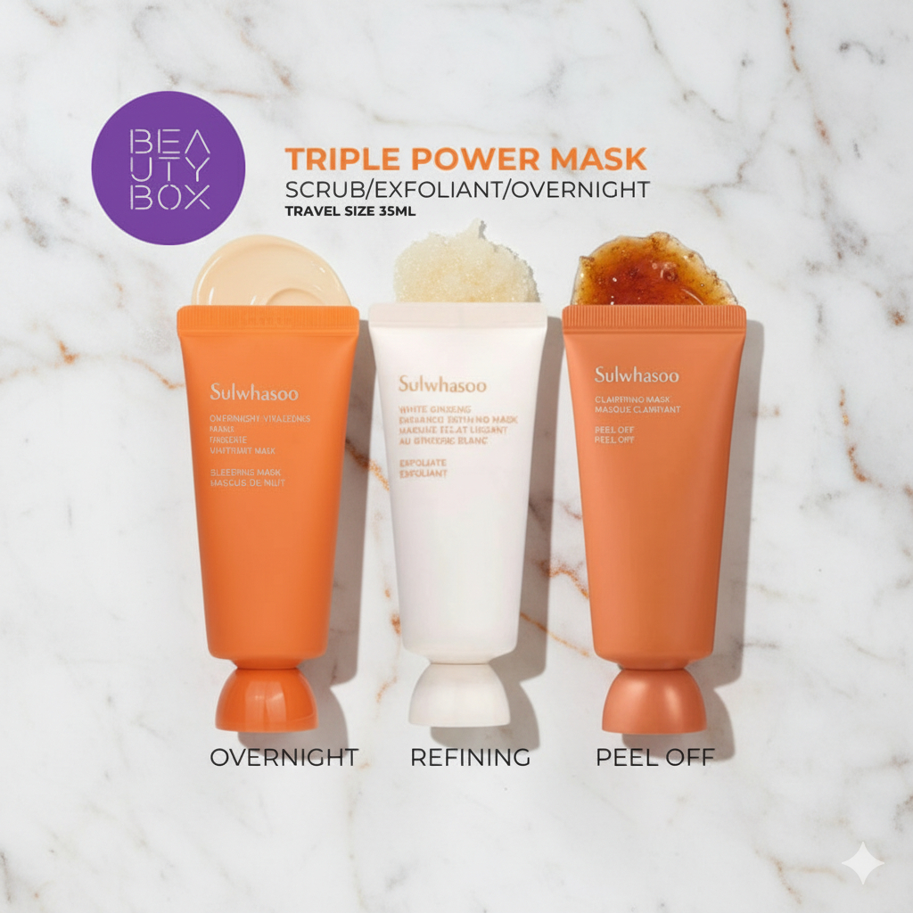 Jual BBX_TRIPLE POWER MASK SULWHAS00 OVERNIGHT/RADIANCE/PEEL OFF ...