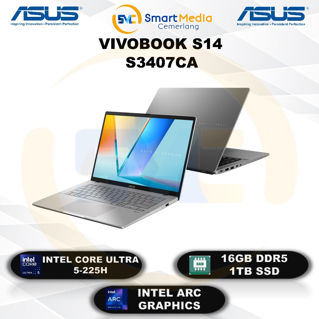 Jual ASUS Vivobook S14 S3407CA - Intel Ultra 5-225H - 16GB - 1TB - 14 ...