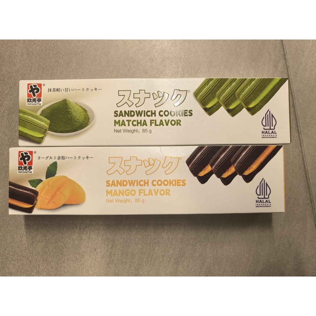 Jual JIU GUANG TING SANDWICH COOKIES MATCHA. SANDWICH COOKIES MANGGO ...