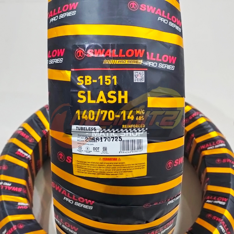 Jual Ban Swallow Slash SB 151 140/70 - 14 Tubeless Soft Compound ...