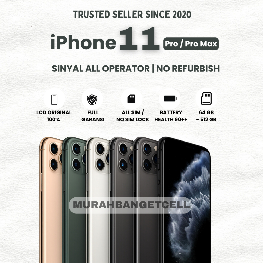Jual iPHONE 11 pro / iP 11 pro max 64 gb 256 gb | 100% Lcd Original ...