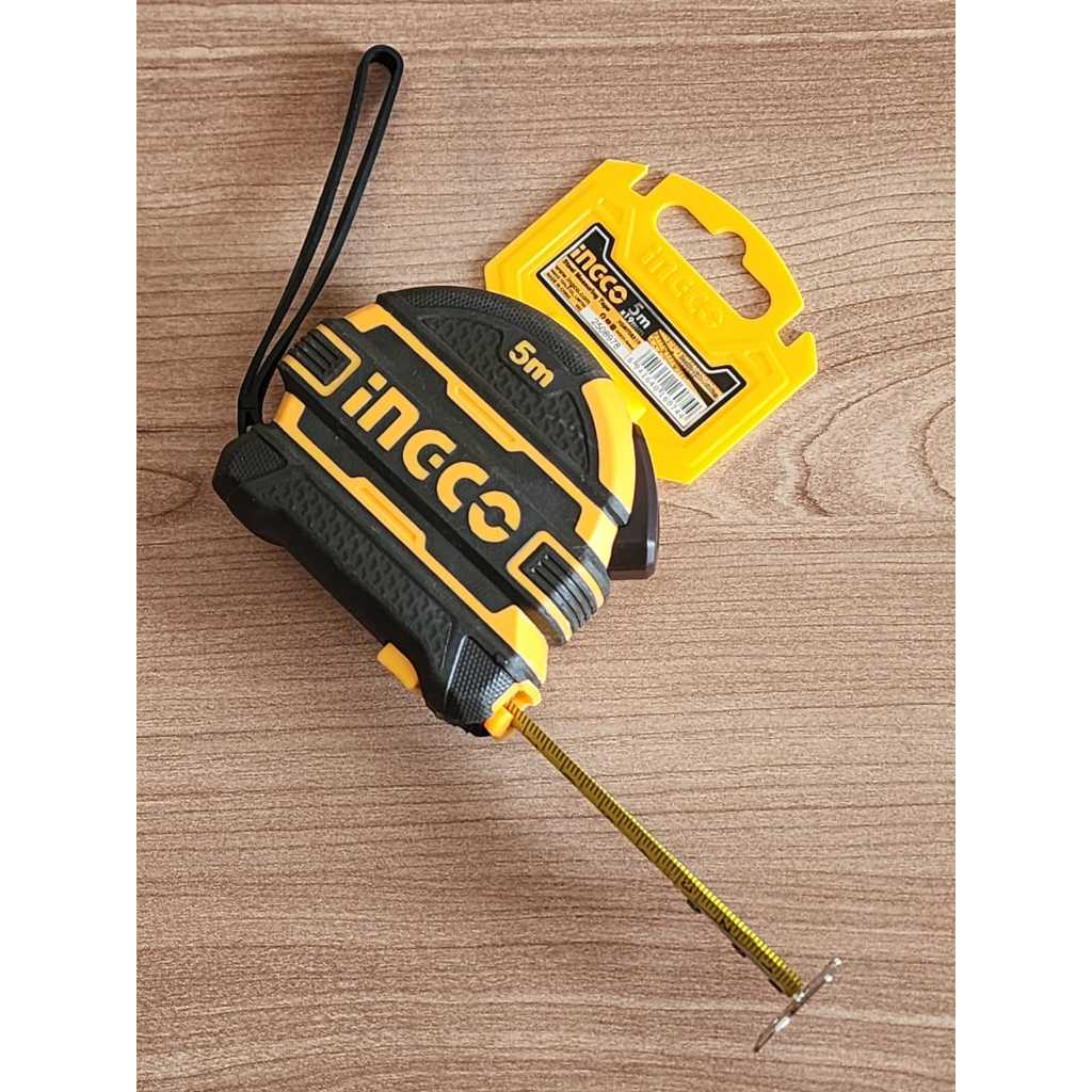 Jual Meteran Besi INGCO 5 Meter Steel Measuring Tape Autostop 5 Meter x ...