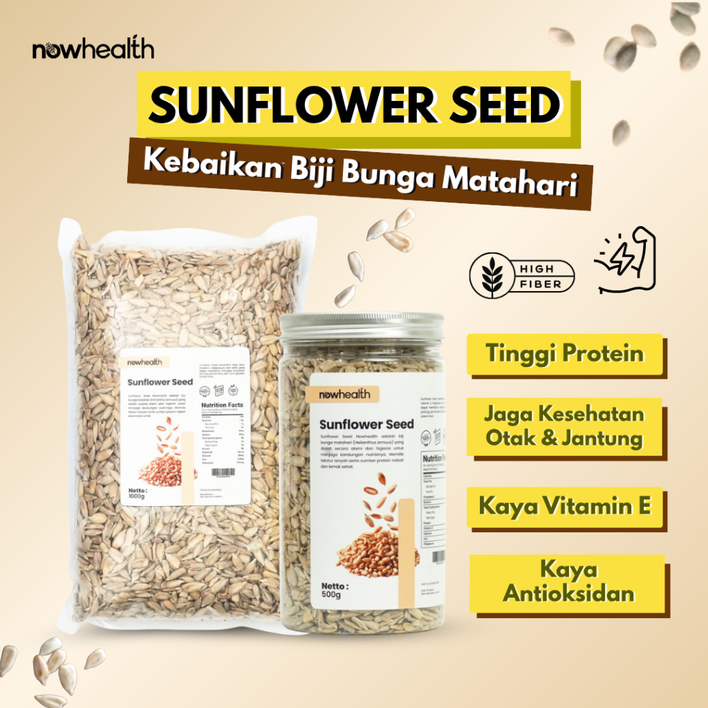 Jual Sunflower Seed 500 gr Kuaci Biji Bunga Matahari Kupas Nowhealth ...