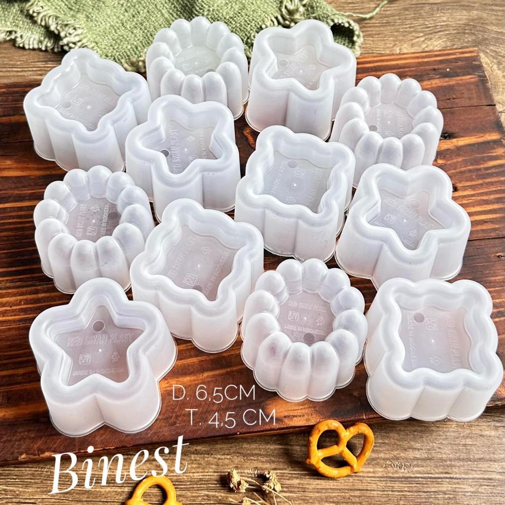 Jual [ISI 12 Mix 3 Motif] Cetakan Puding BiNest / Kotak Bintang Bunga ...