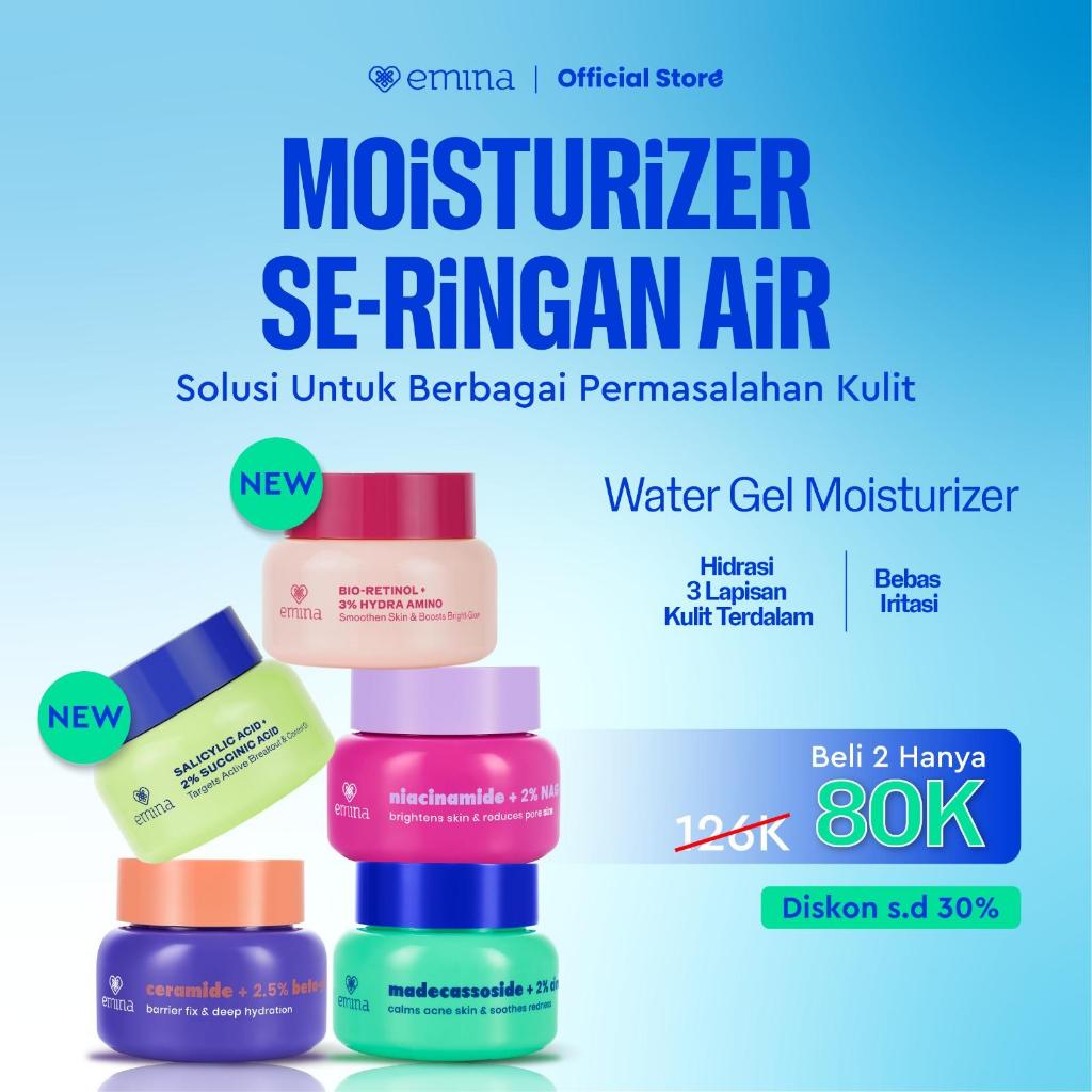 Jual Emina Water Gel Moisturizer 30g | Mencerahkan & Mengurangi Flek ...