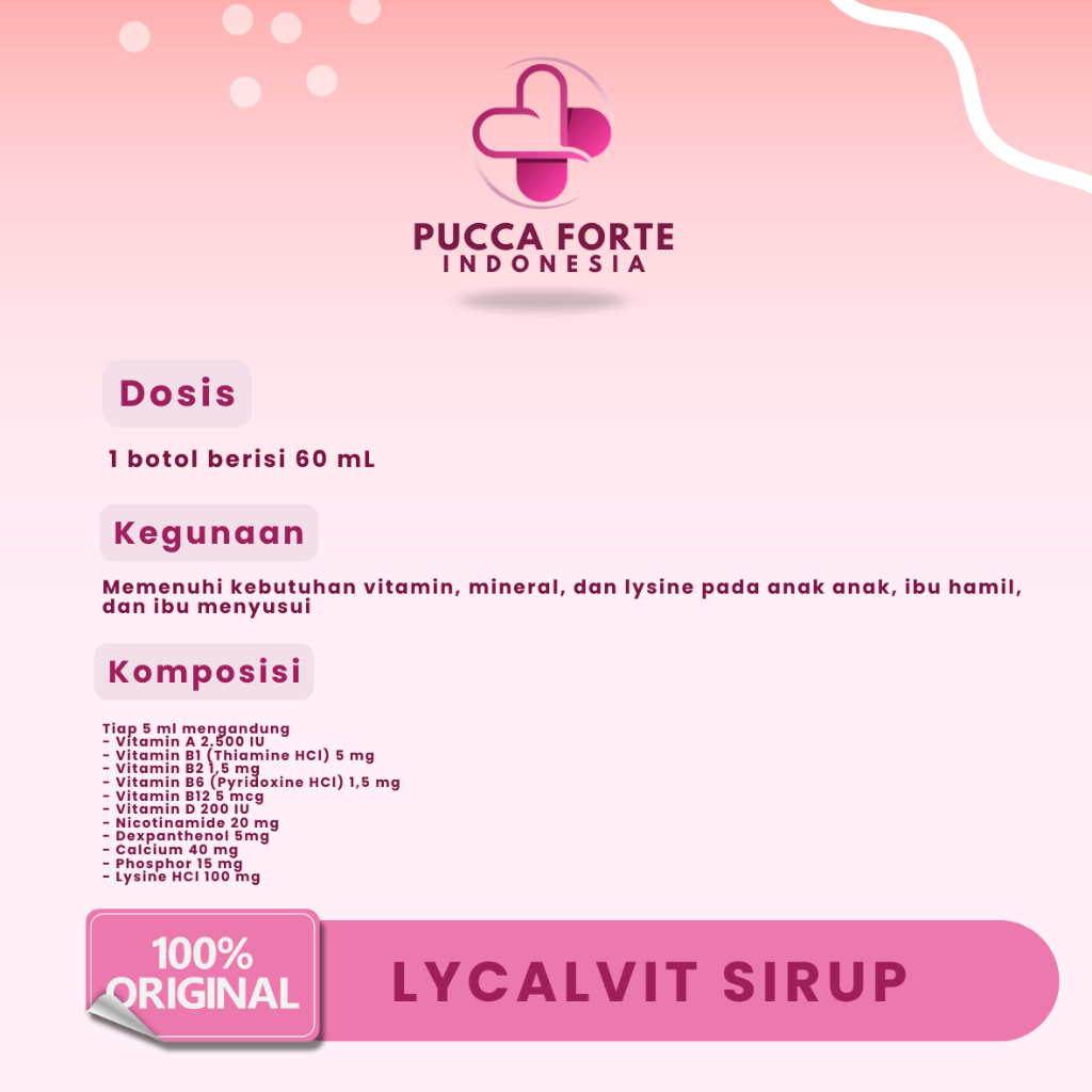 Jual Lycalvit Sirup - Memenuhi Multivitamin & Mineral untuk Anak ...