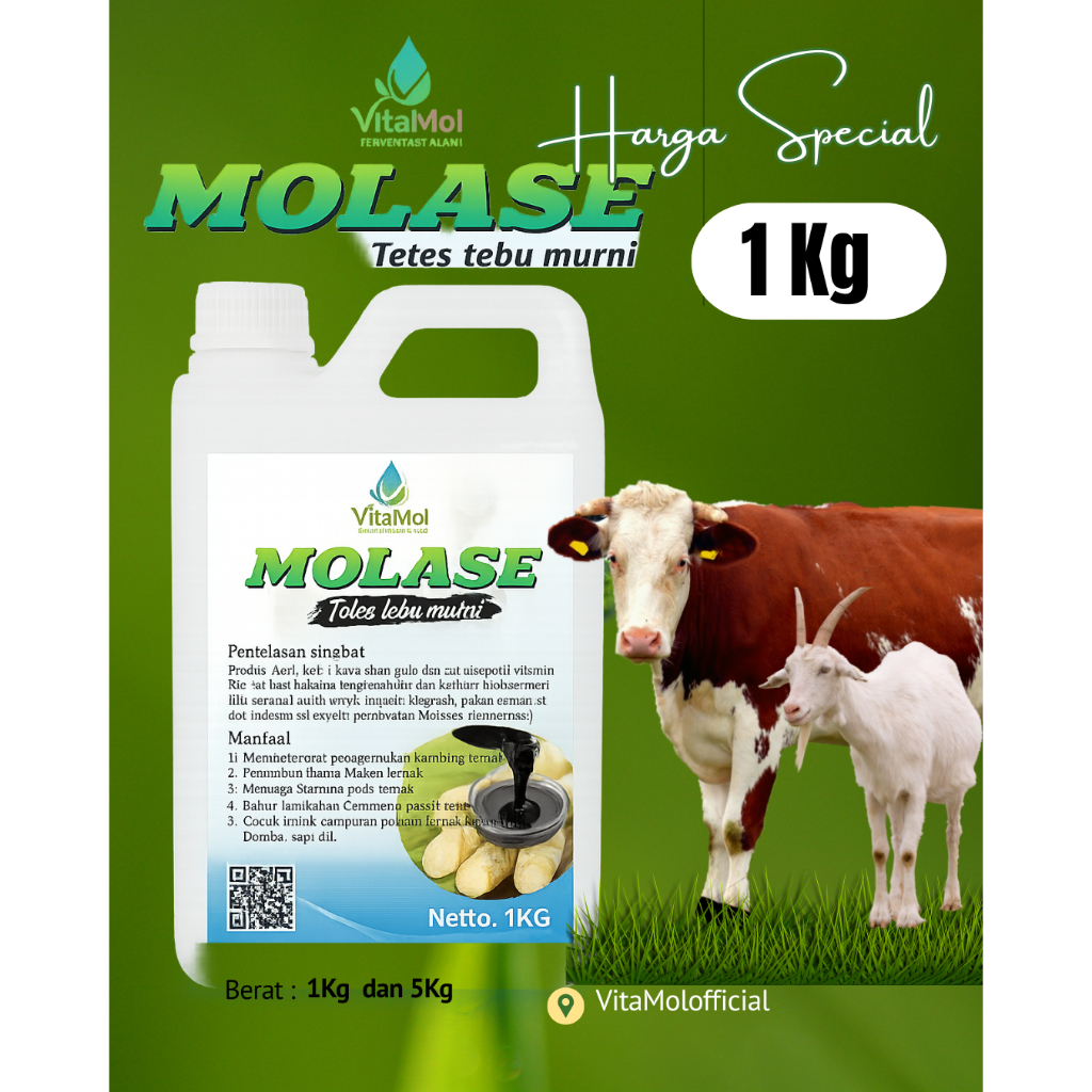 Jual MOLASE TETES TEBU 100% MURNI 1 kg Kualitas super kental probiotik ...