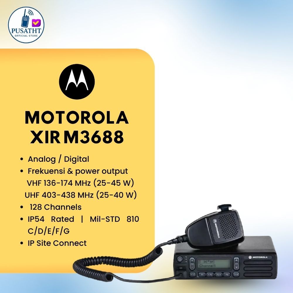 Jual Radio Rig Mobile Mobil Motorola XiR M3688 M 3688 UHF 40 WATT ...