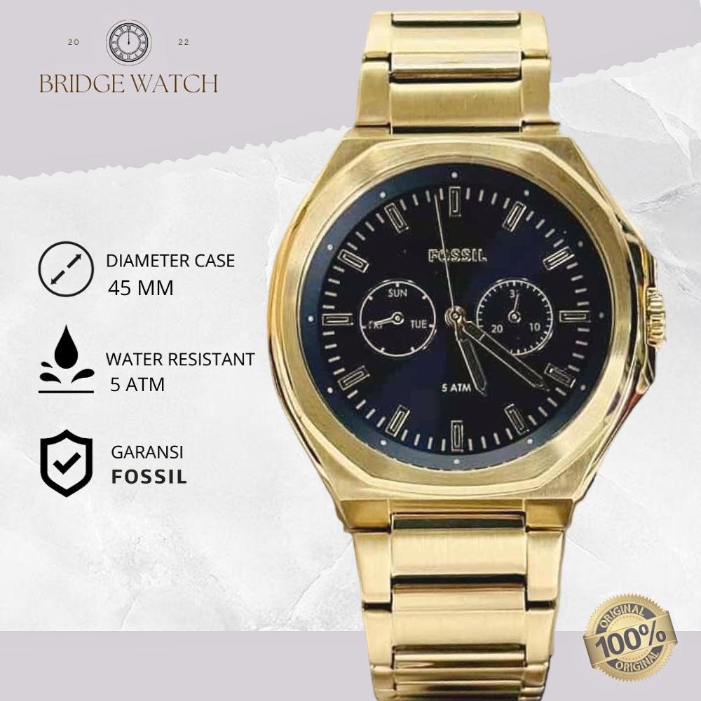 Jual Jam Tangan Fossil Pria BQ2611 Evanston Automatic Chronograph Black ...