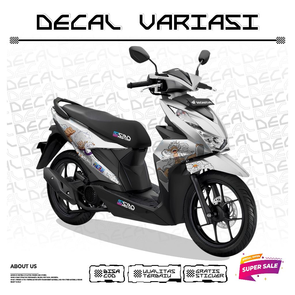 Jual STICKER FULL BODY KEREN LAMINASY DECAL MOTIF ONE PIECE LUFFY GEAR ...