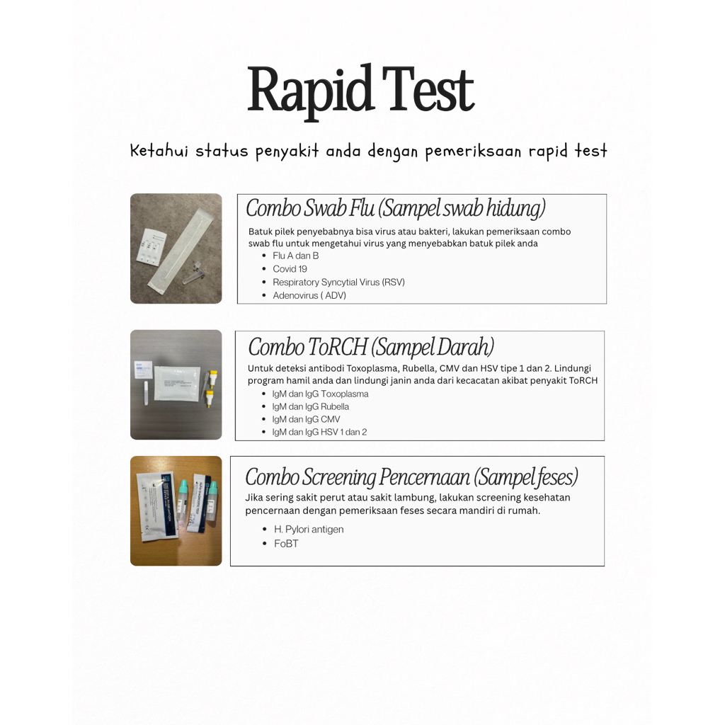 Jual Combo Flu, Torch test (Toxo, Rubella, CMV, Herpes 1 dan 2 ...