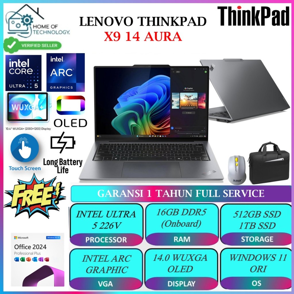 Jual LAPTOP LENOVO THINKPAD X9 14 AURA EDITION Intel Ultra 5 226V 16GB ...