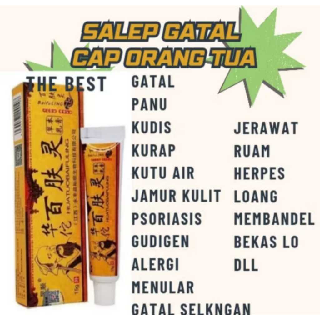Jual Salep Original Huatoubaifuling Cap Orang Tua Salep Gatal Eksim ...