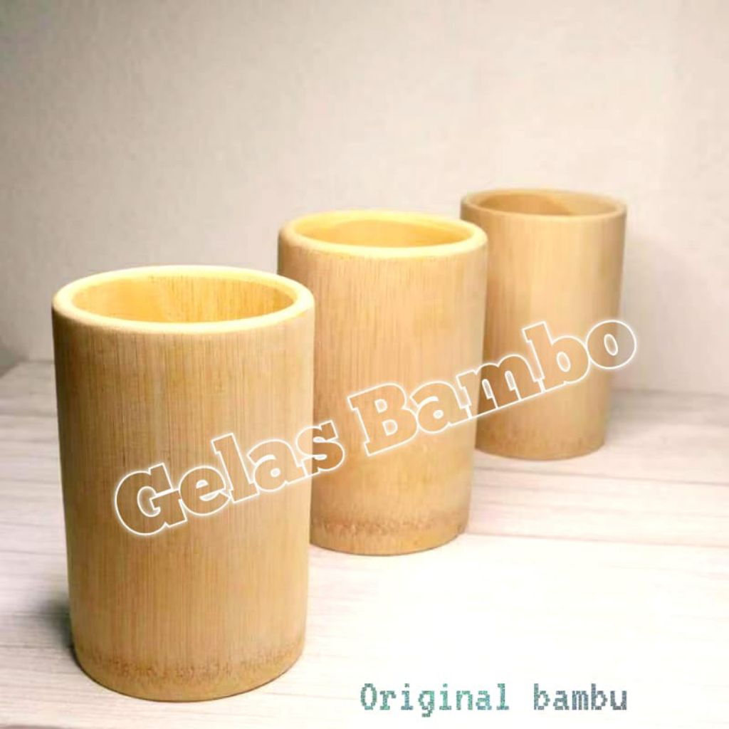 Jual gelas cantik gelas12cm bambu asli original bambo hasil alam gelas ...