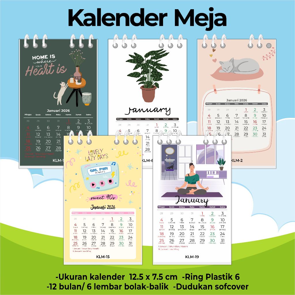 Jual Kalender Meja Mini - kalender 2026 aesthetic - kalender estetik ...